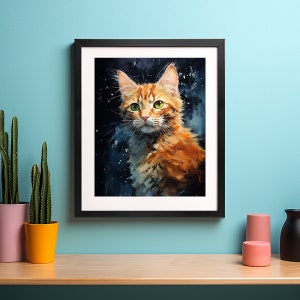 Ginger Cat Print, Modern Cat Painting Wall Art - Etsy
