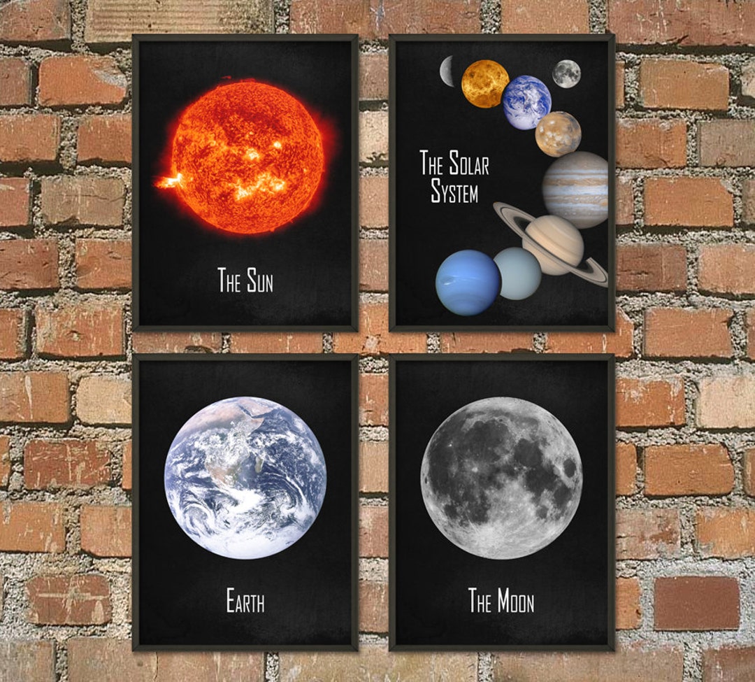 The Solar System Wall Art Poster Set of 4 - NASA Astronomy Prints ...