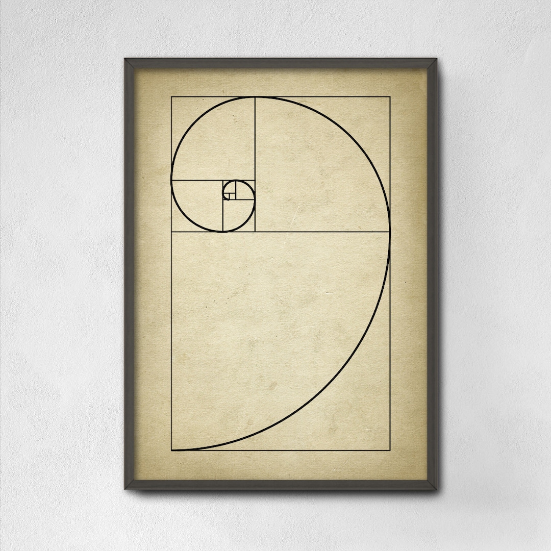 Fibonacci Spiral Wall Art Poster - Mathematics Fibonacci Numbers ...