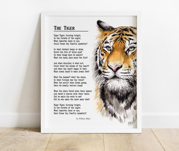 PRINTABLE Tiger Poem by William Blake Printable Wall Art - Etsy