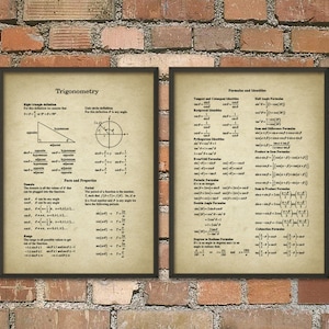 Trigonometry Wall Art Poster Set of 2 - Back to School Art ...