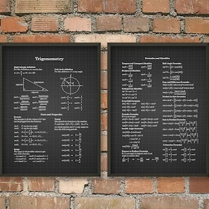 Trigonometry Wall Art Poster Set of 2 - Back to School Art ...
