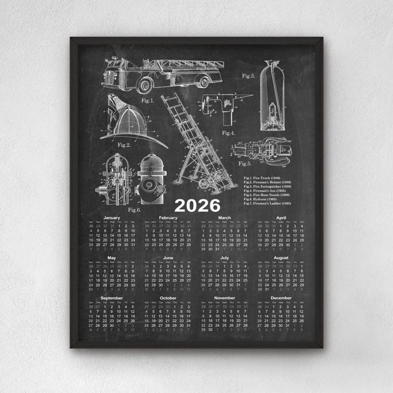 Firefighter Calendar 2026 - Etsy