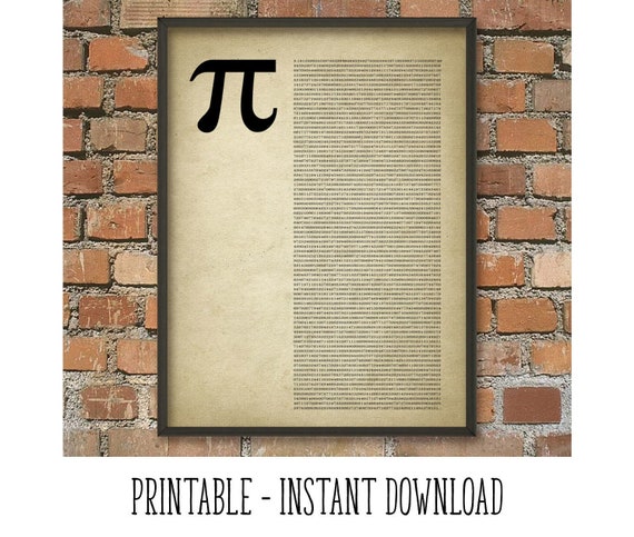 PRINTABLE Pi Digits Wall Art Poster Maths Student Gift | Etsy