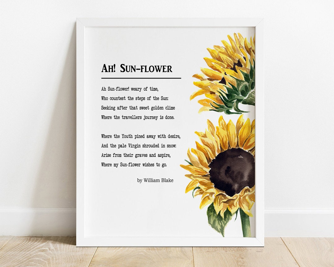 PRINTABLE Ah! Sunflower Poem by William Blake, Printable Wall Art ...
