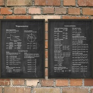 Trigonometry Wall Art Poster Set of 2 - Back to School Art ...