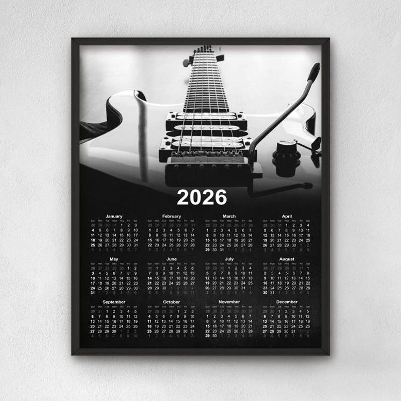 2026 Guitar Calendar - Etsy