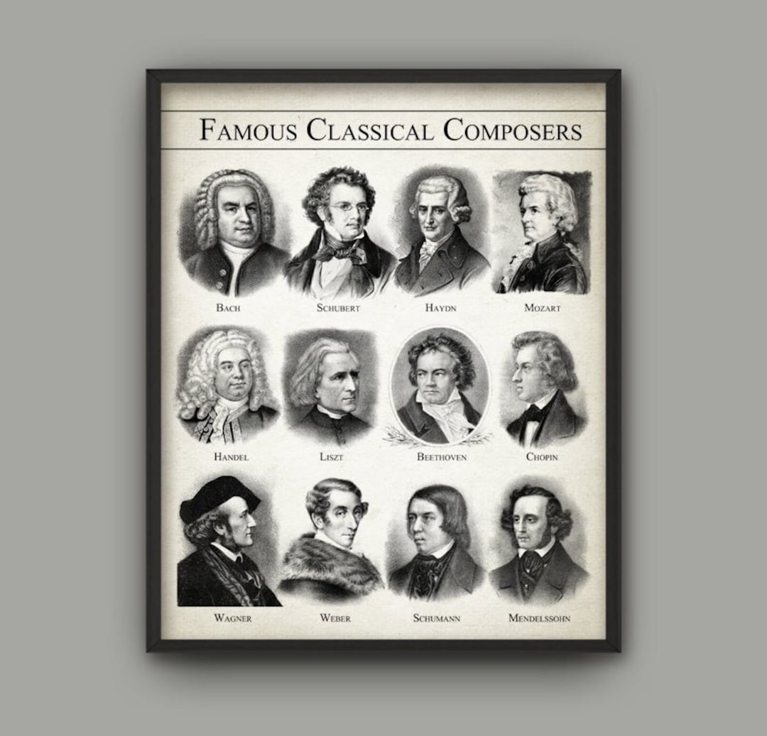 Famous Classical Composers Print - Musicians Poster - Classical Music ...