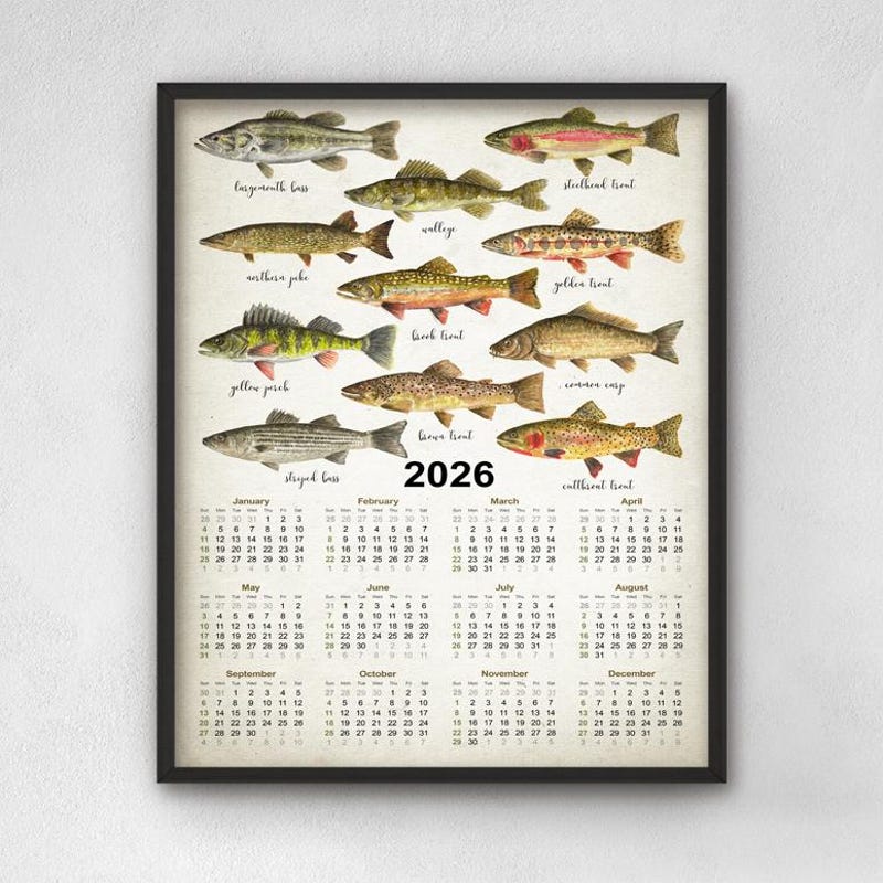 Fishing Calendars 2026 - Etsy