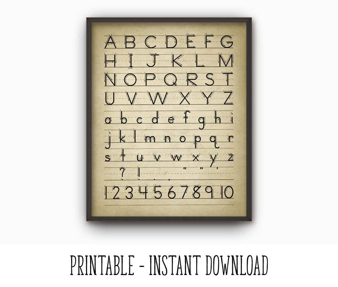 PRINTABLE Alphabet Chart Childrens Room Wall Art Print Back - Etsy Canada