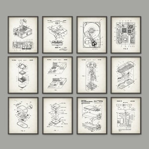 Computer Patent Print Set of 12, Computer Design, Computer Schematic ...