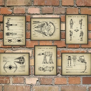 Science Fiction Art Print Set of 6, Spacecraft Art Design, Space Decor ...