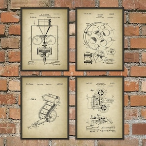 Motion Picture Camera - Edison Patent Wall Art Poster - Movie Theater ...
