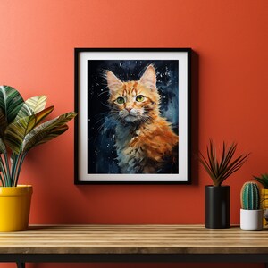 Ginger Cat Print, Modern Cat Painting Wall Art - Etsy