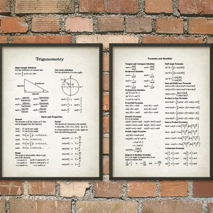 Trigonometry Wall Art Poster Set of 2 - Back to School Art ...