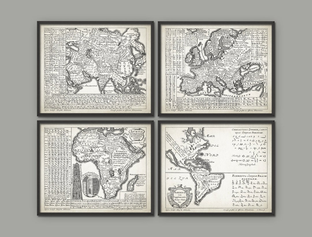 World Languages Art Print Set of 4 - Linguistics Study - World ...