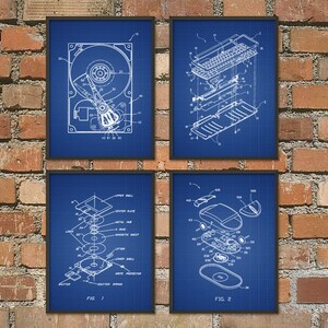 Computer Geek Wall Art Poster Set of 4 No.1 - Computer Room Home Decor ...