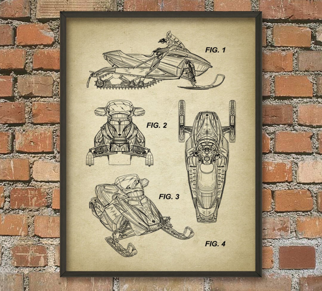 Snowmobile Patent Print Wall Art - Snowmobile Design - Snow Transport ...