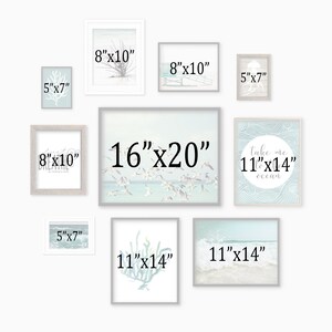 Ocean Theme Gallery Wall Art Set of 10 Prints, Seaside Home Bathroom ...