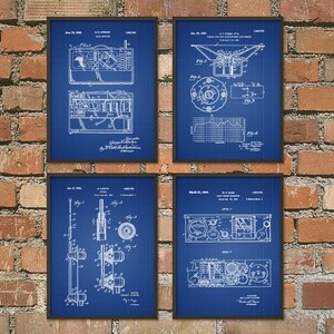 Radio Patent Prints Set of 4 - Engineering Patent - Lear Radio Receiver ...