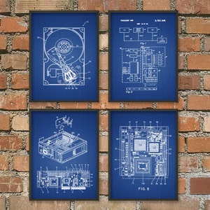 Computer Geek Wall Art Poster Set of 4 No.2 - Computer Room Home Decor ...