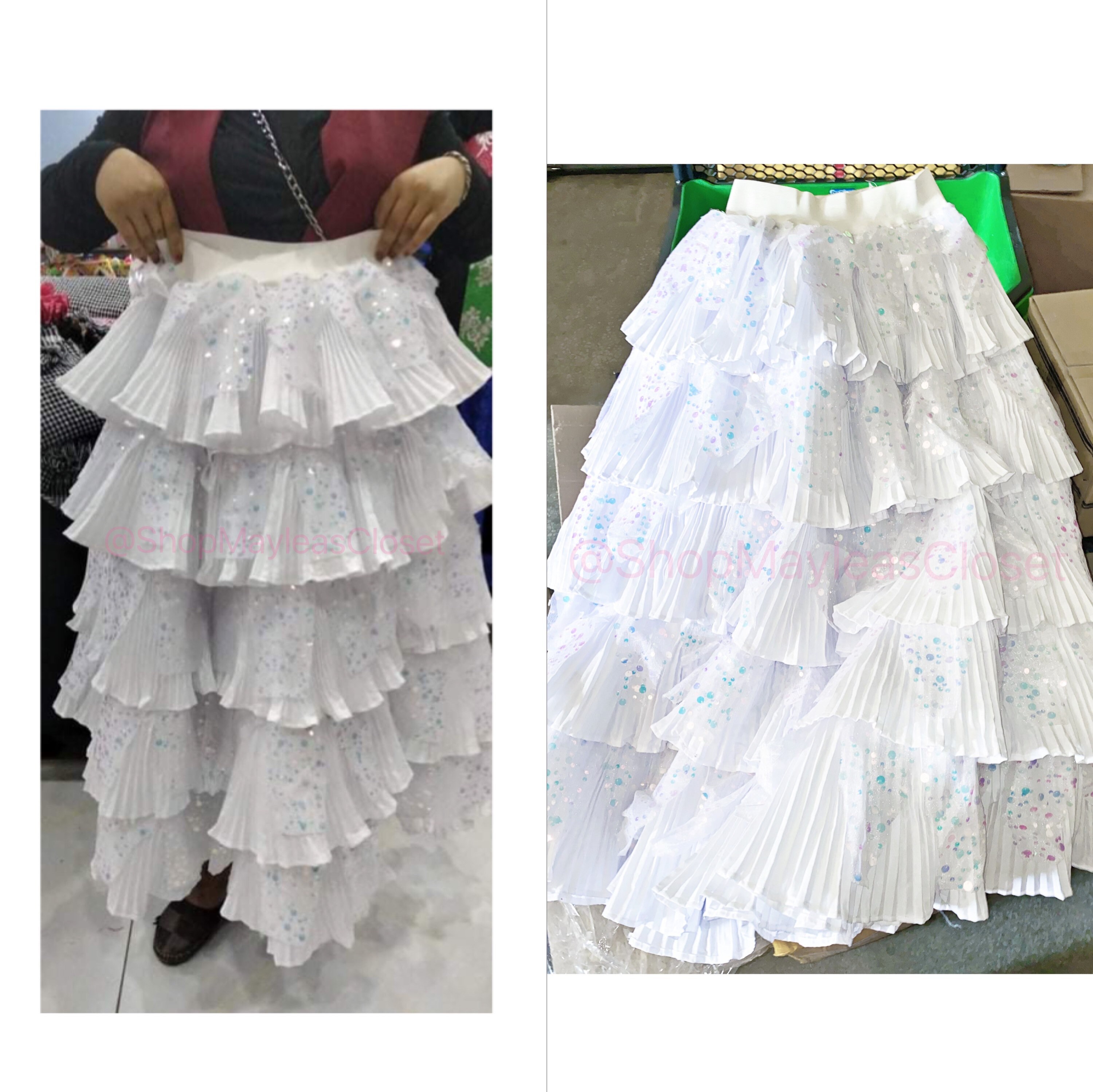 White five layered ruffle mermaid skirt Hmong mermaid outfit | Etsy