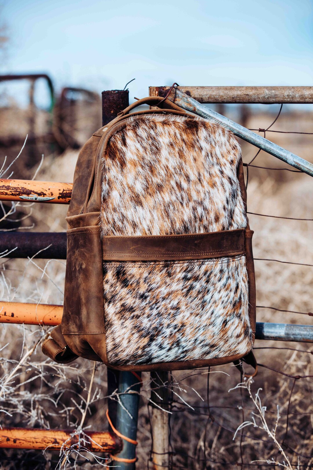 Cowhide Leather Backpack, Western Style Diaper Bag - Etsy