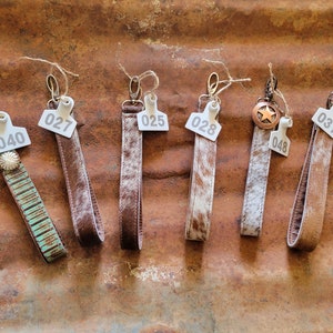 Cowhide Keyring Cowhide Keychain Cowhide Leather Keyring Western ...