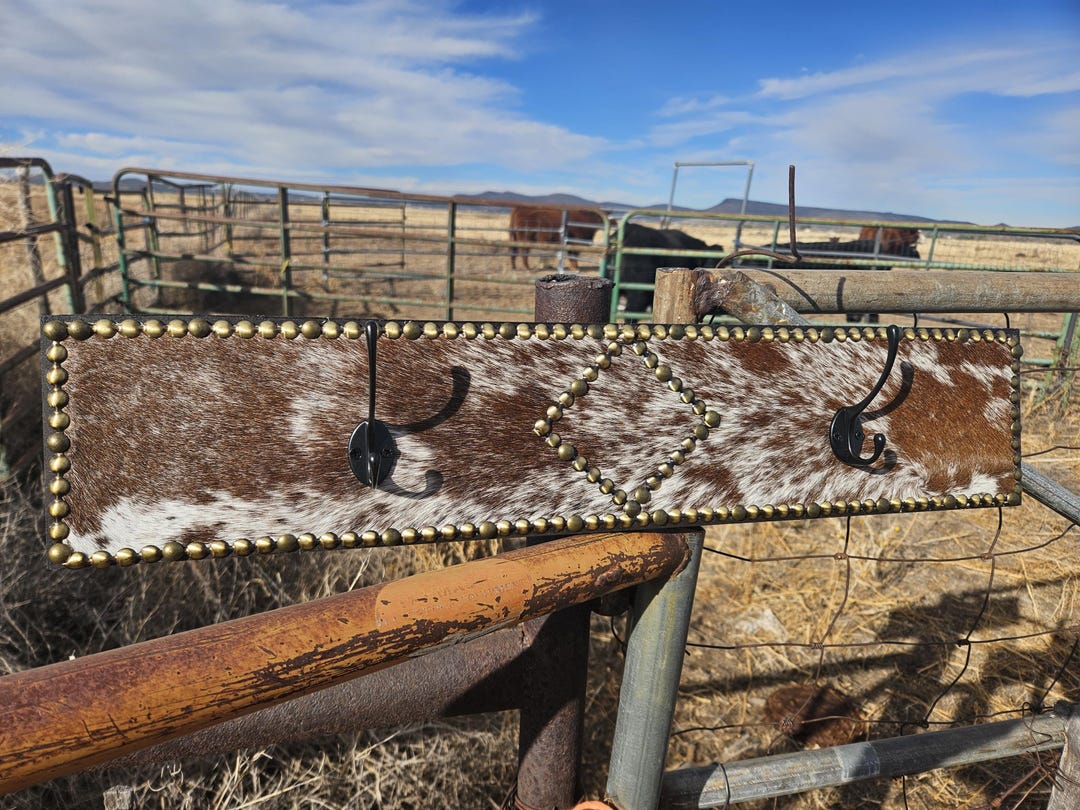Custom Cowhide Wooden Hat Rack/jacket Holder Mudroom Decor - Etsy