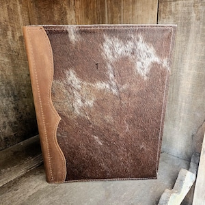 Cowhide Portfolio Cover Western Notebook Cowhide Guestbook Western ...