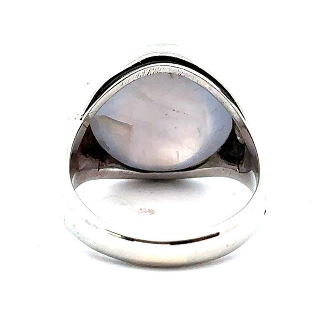 Star Sapphire Pinky Ring in White Gold - Etsy