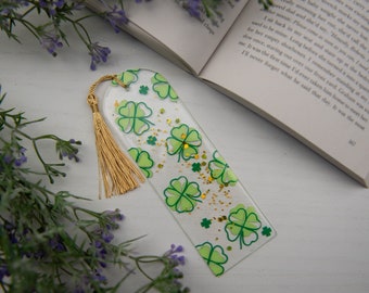 St. Patrick's Day Bookmark Four Leaf Clover Bookmark Bookish Gifts ...