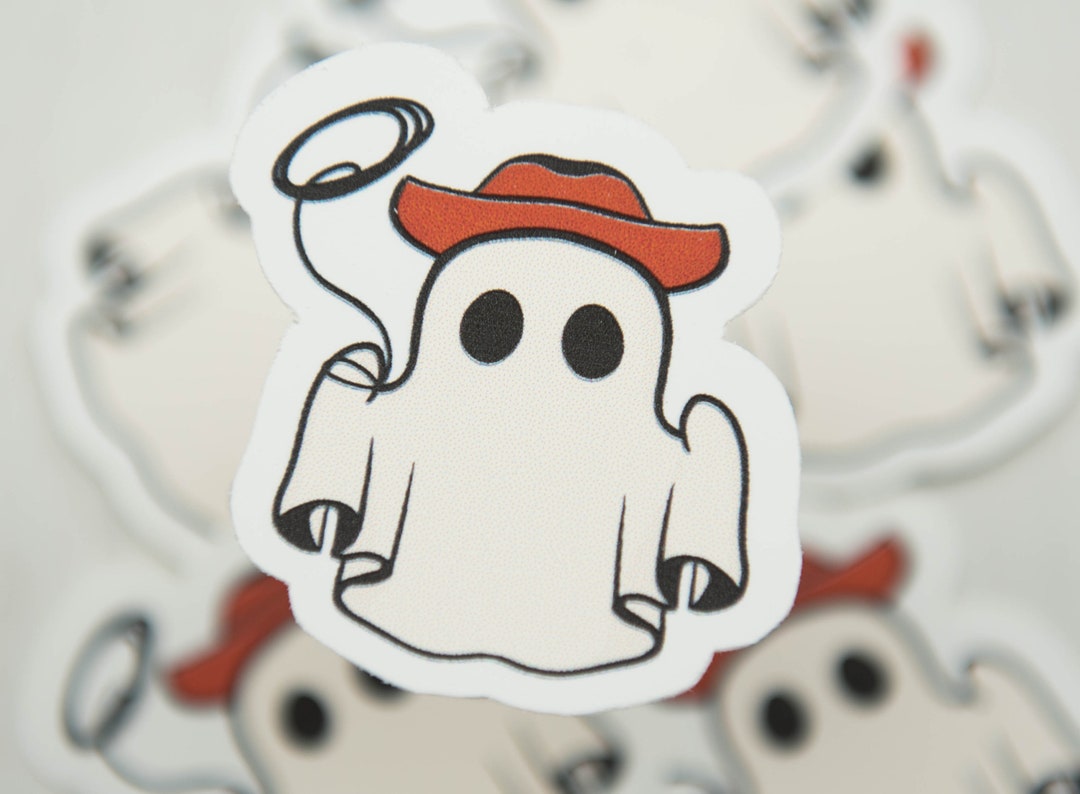 Cowboy Ghost Sticker - Etsy