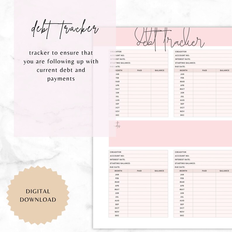Debt Tracker, Printable, Budgeting Tracker, Budget, Finance Planner ...