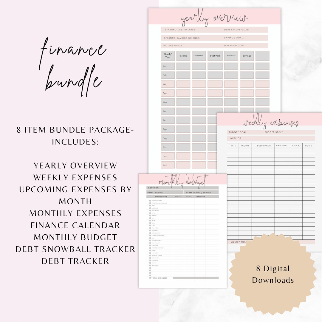 FINANCE BUNDLE, Printable, Budgeting Tracker, Budget, Finance Planner ...
