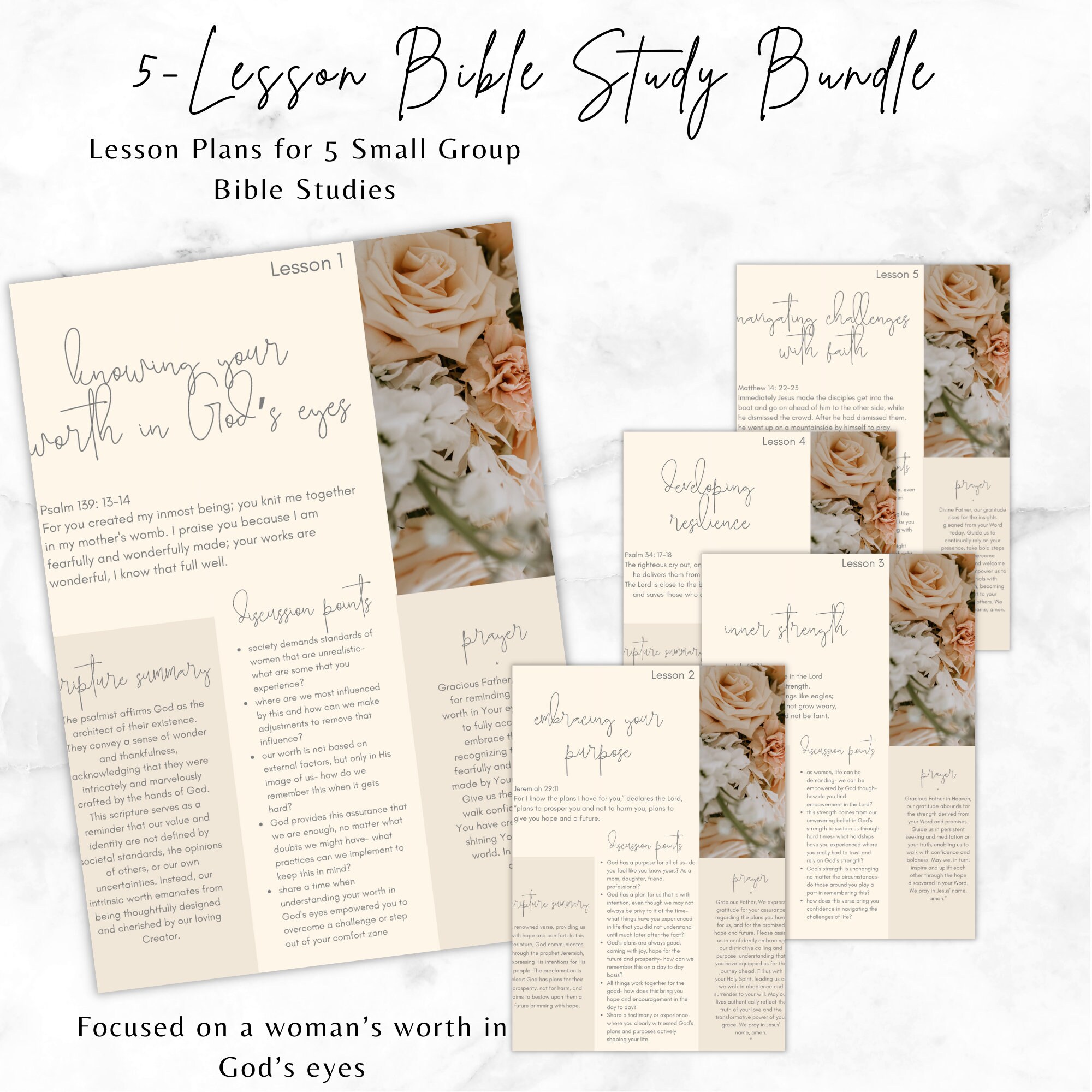 Bible Study Lesson Plan BUNDLE, 5 Lessons [printable PDF] - Etsy