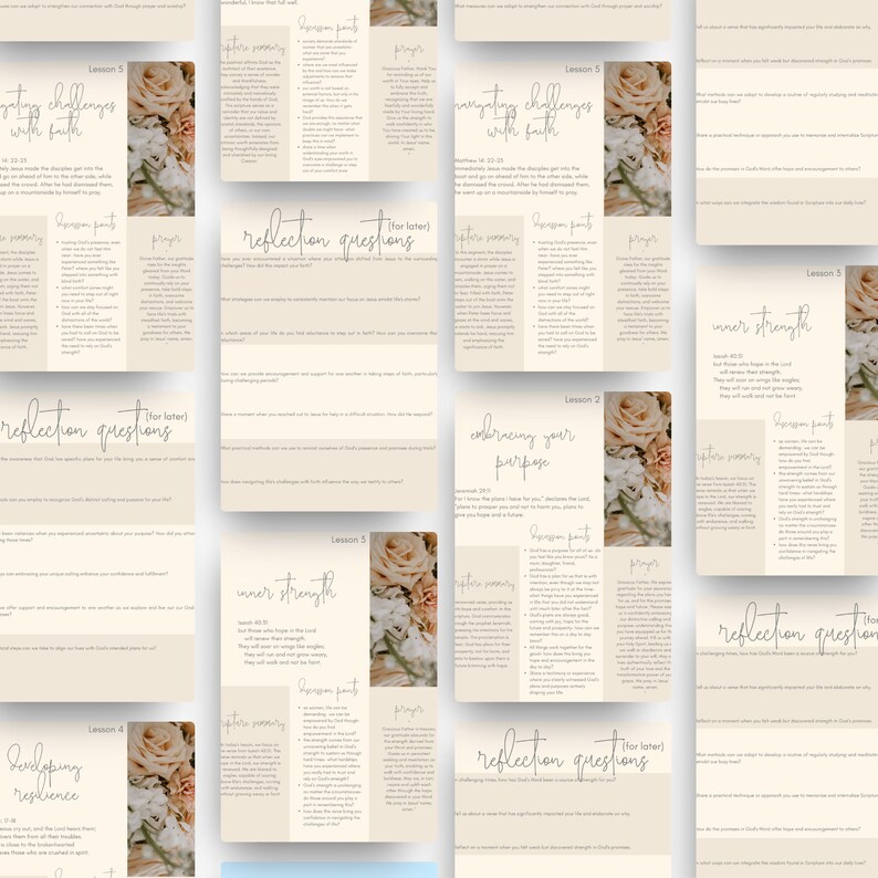 Bible Study Lesson Plan BUNDLE, 5 Lessons [printable PDF] - Etsy