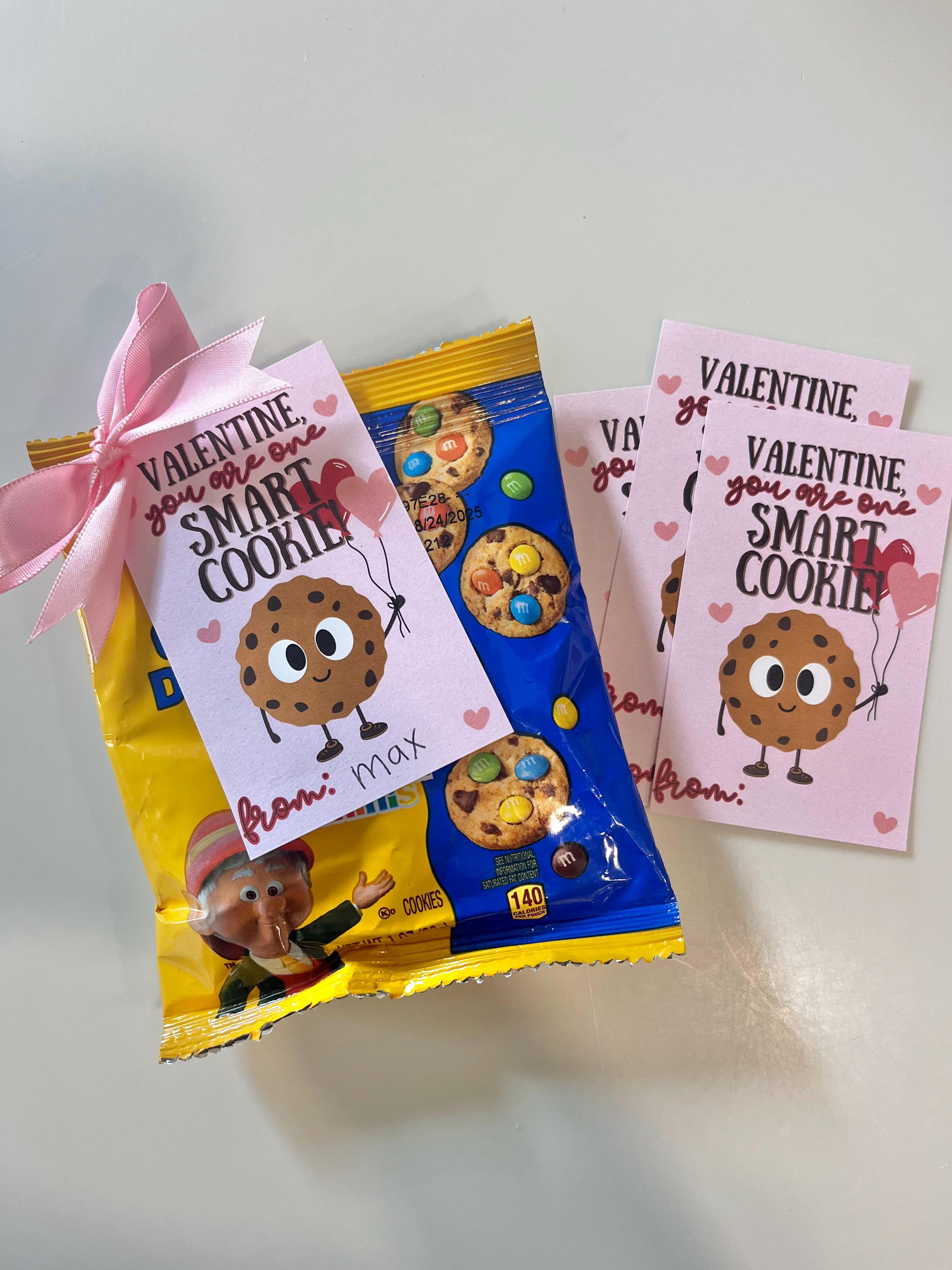 Printable Cookie Valentine, Instant Download for Classroom Valentines ...