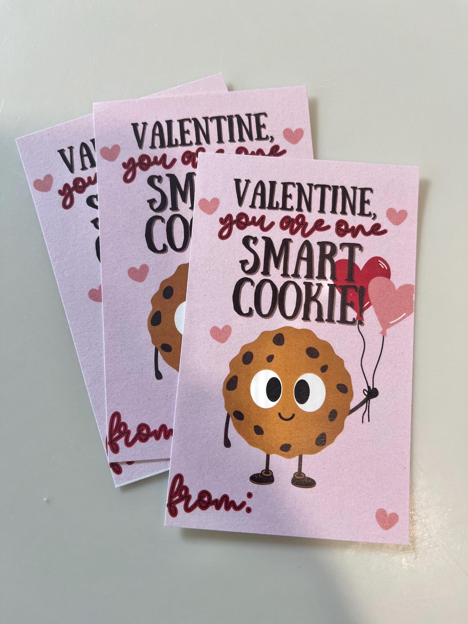 Printable Cookie Valentine, Instant Download for Classroom Valentines ...