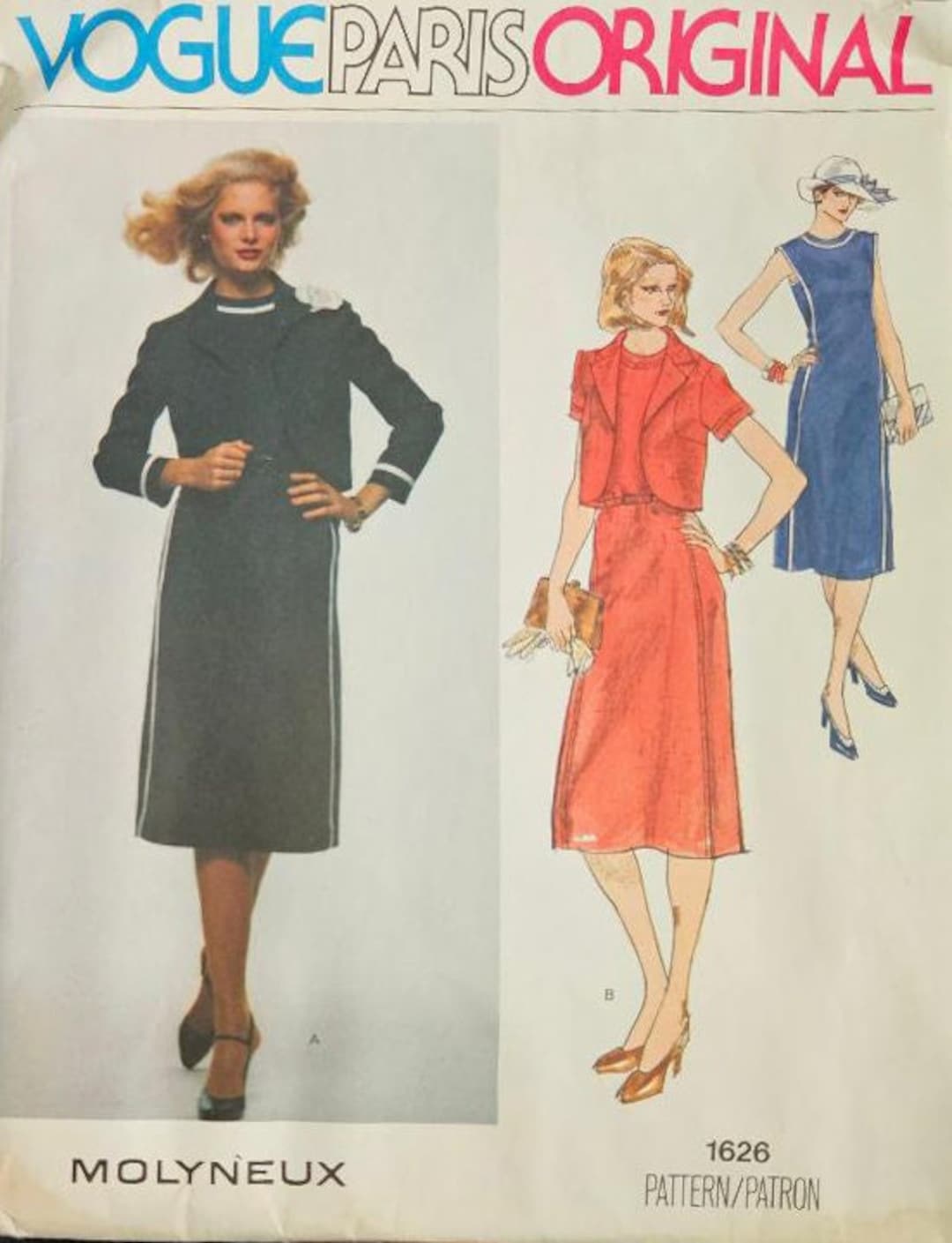 Dress Pattern by Designer Molyneux Circa 1970s - Etsy