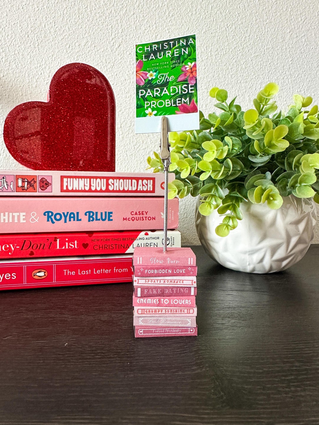 Mini Book Stack Romance Book Trope Photo Holder Book Shelf Accessories ...