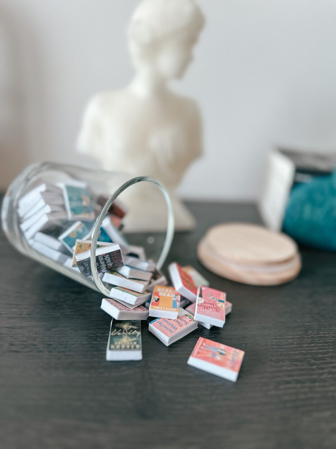 Customizable Mini Book Jar, Mini Book Display, TBR, Tiny Book Jar, Book ...