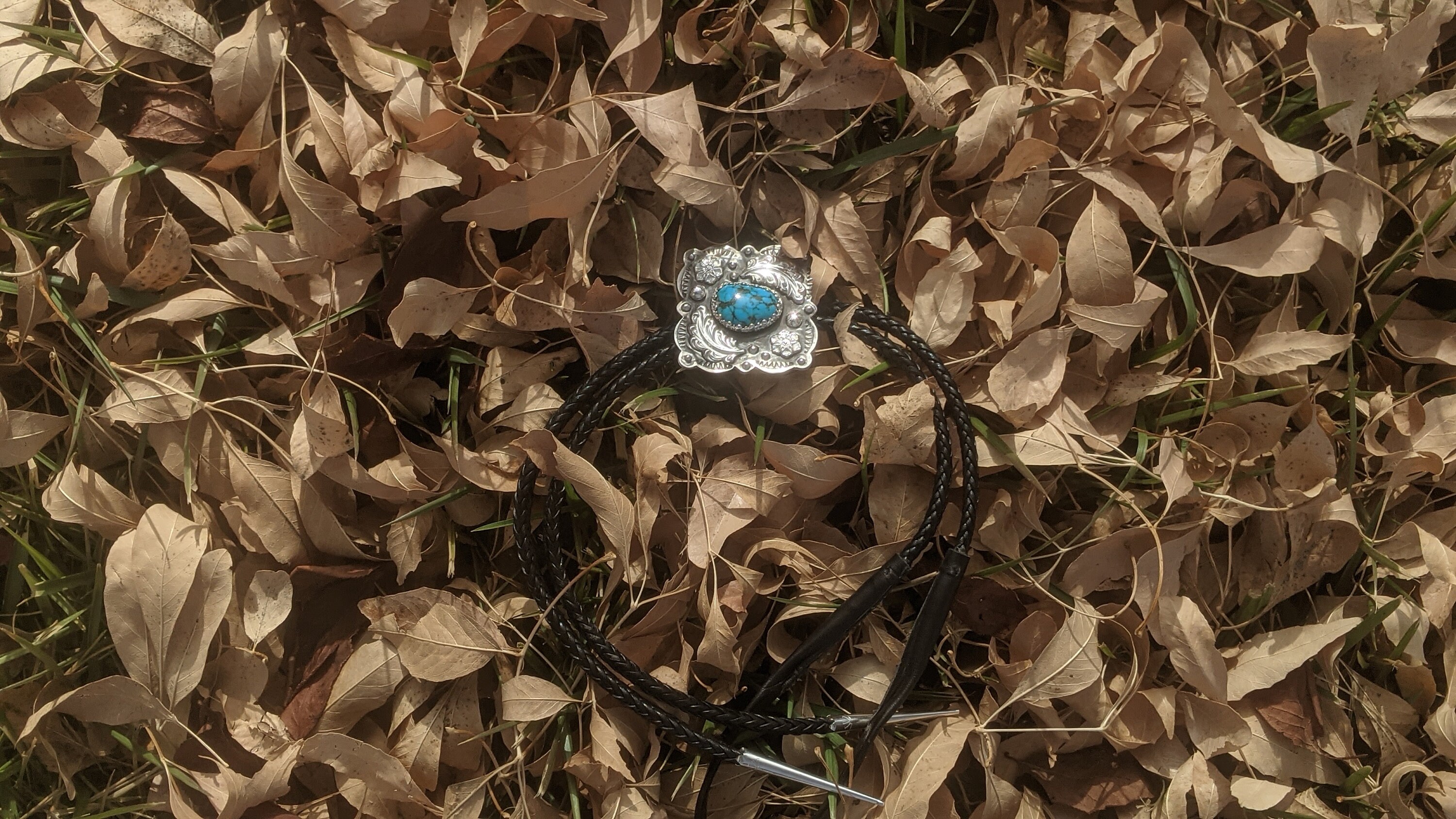 Men's Sterling Silver and Bisbee Turquoise Fancy Bolo Tie, Cowboy Bolo ...
