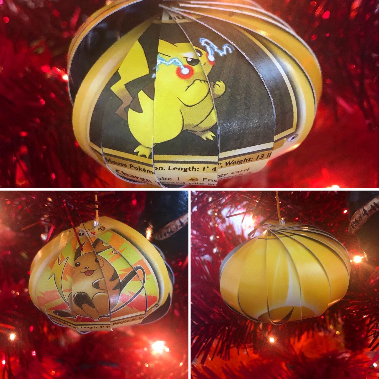 Pikachu Pokemon Card Ornament made From Trading Cards Also - Etsy