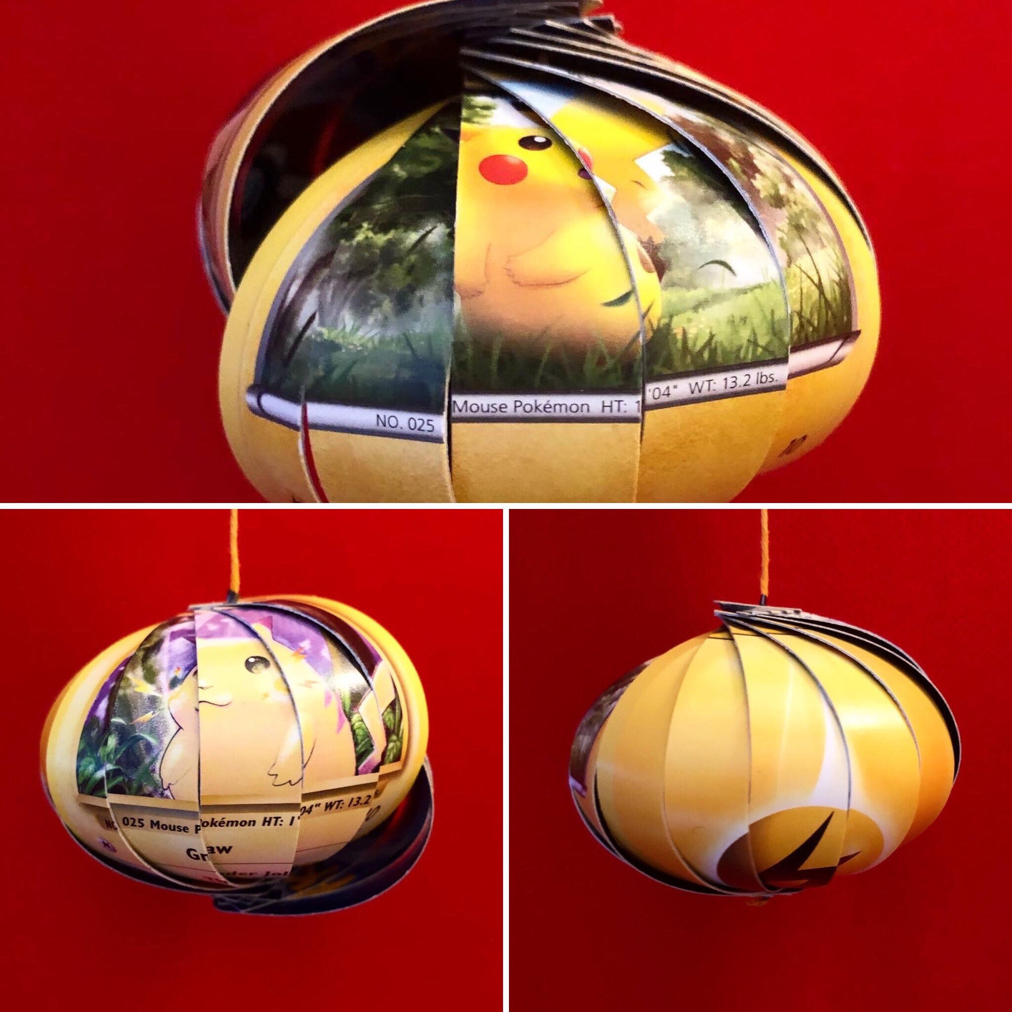 Pikachu Pokemon Card Ornament made From Trading Cards Also - Etsy