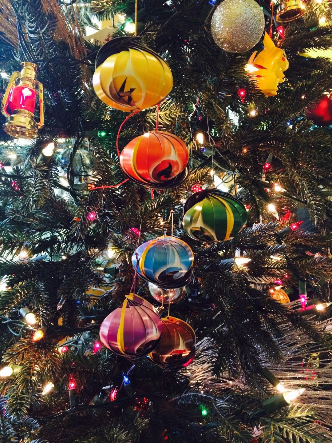 Pokemon Energy Card Ornament sets: 1, 3 or 6 Made From Trading Cards ...