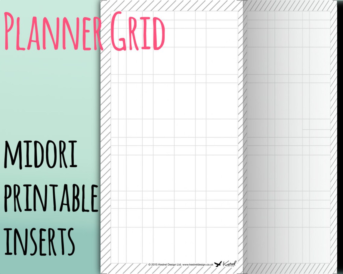 Letter Size Midori Printable Inserts Plannergrid: Unique Grid System ...