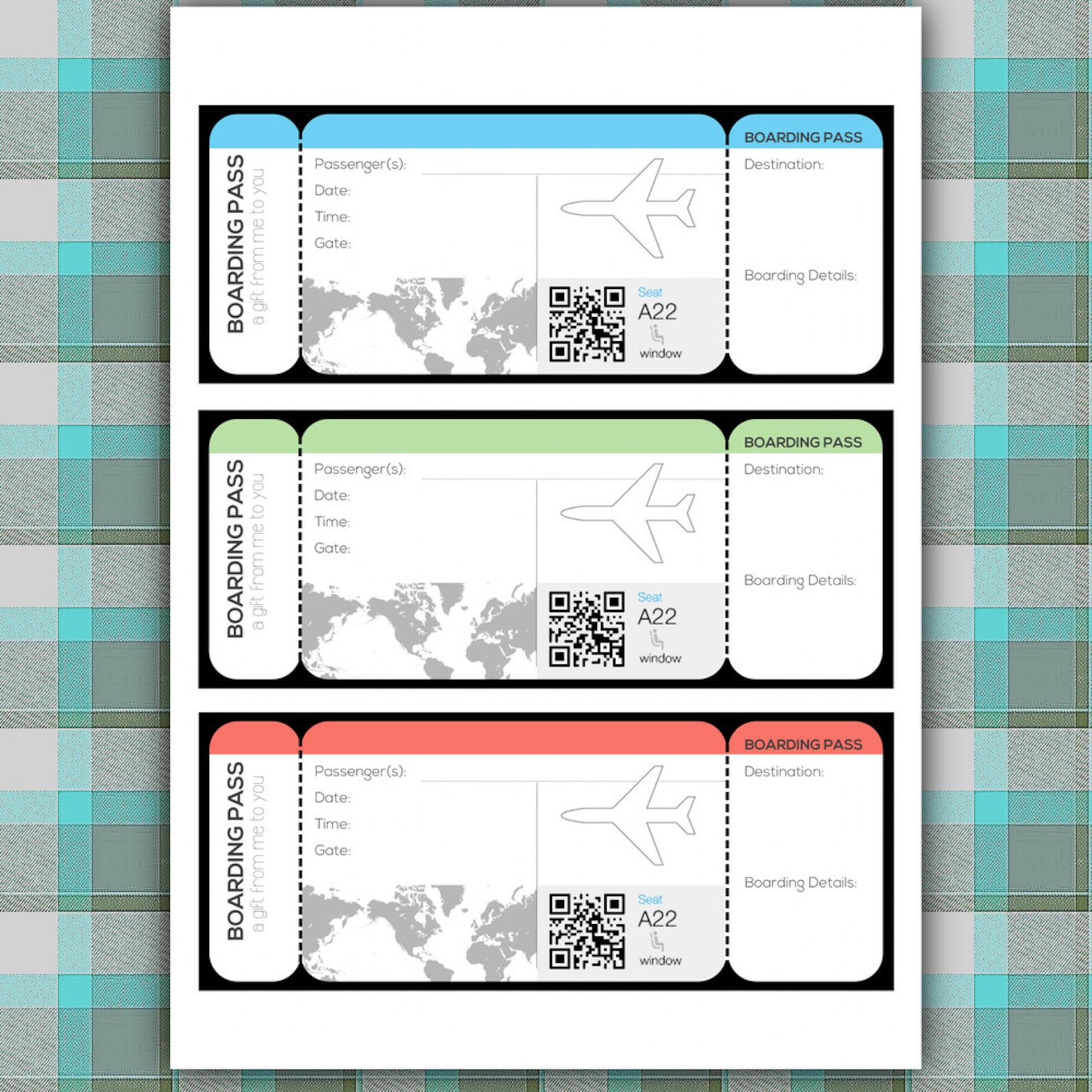 Boarding Card Style Customisable Gift Voucher · Instant DOWNLOAD ...