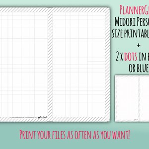 A4 Size Midori Printable Inserts Plannergrid: Unique Grid System for ...