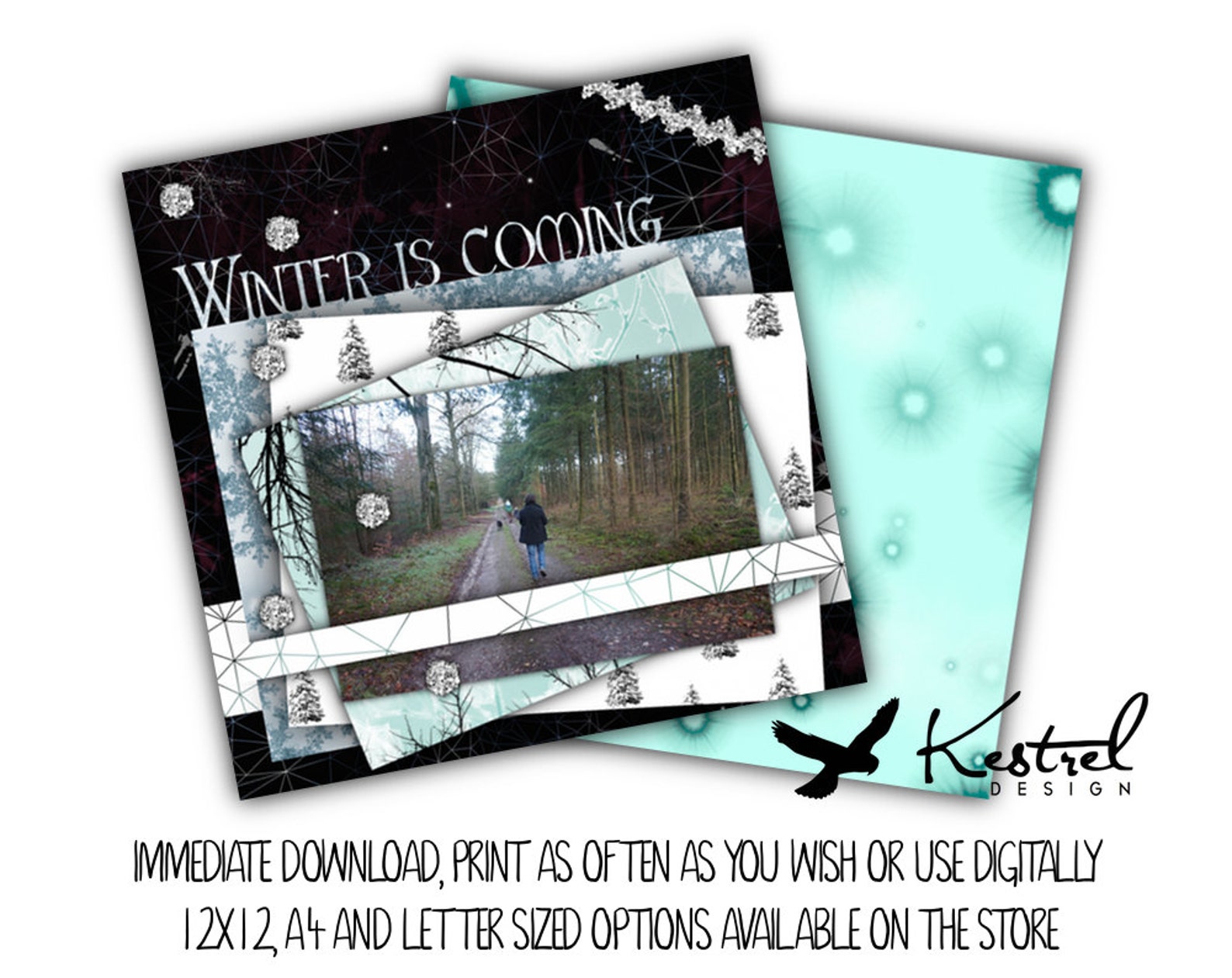 Letter Size - Arctic Circle Theme Digital Paper Pack - Kestrel Design ...